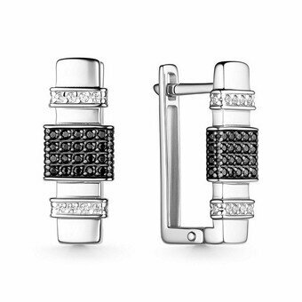 Серьги, серебро, 925 проба, фианит