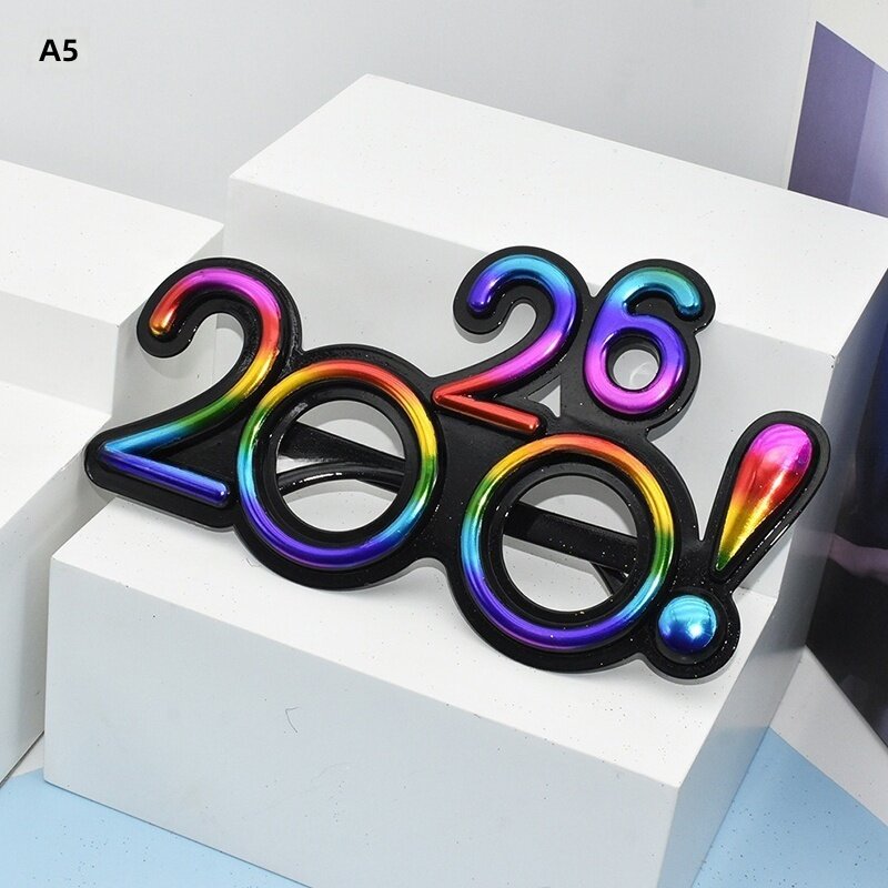 Очки с цифрами 2026 для Нового года, блестящие, карнавальные, забавные, модель A5