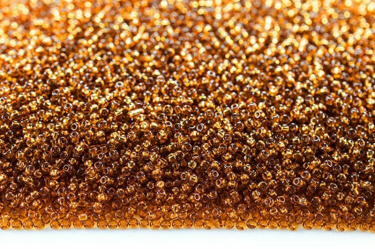 Бисер чешский PRECIOSA круглый 13/0 10090 коричневый прозрачный, 25г