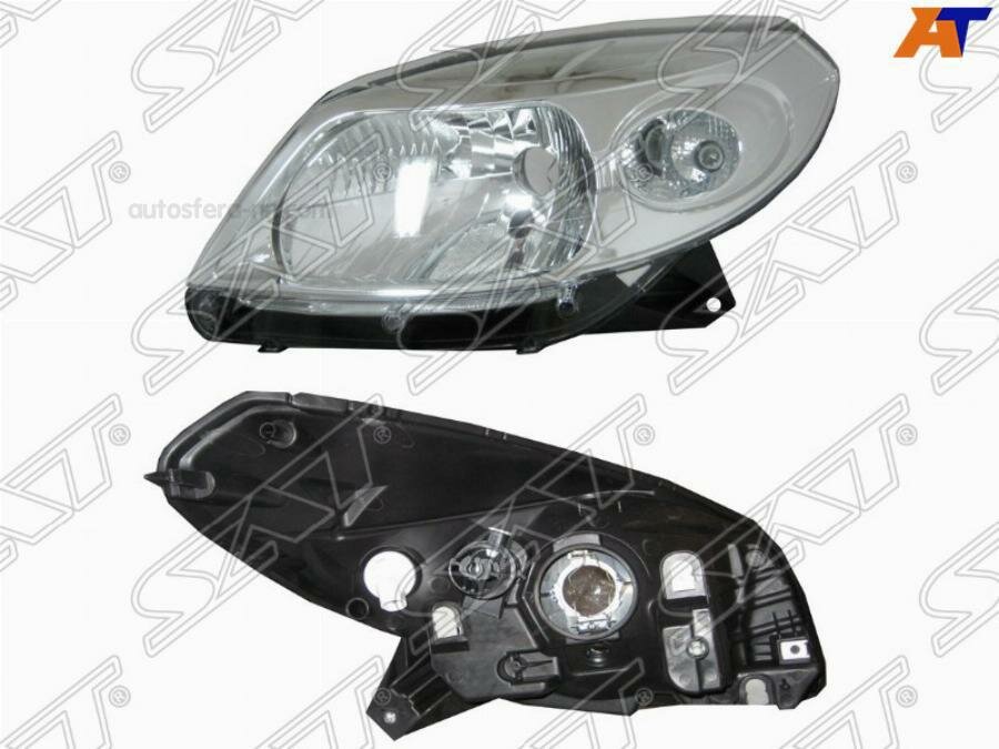 SAT ST5511171L Фара Renault Sandero 09-14 (Слева/ Галоген/ Ручная регулировка)