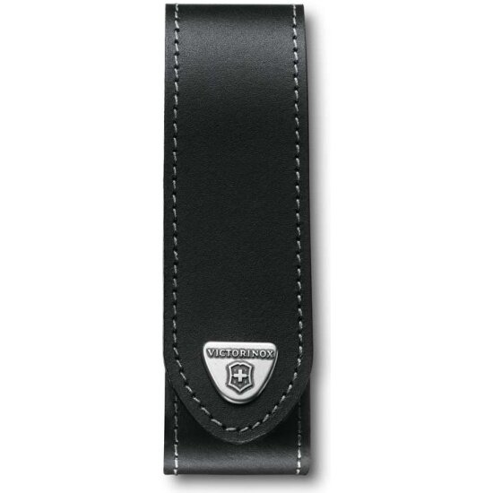 Чехол на ремень Victorinox для ножей RangerGrip 130 мм, на липучке, кожаный, 35x40x140 мм, чёрный