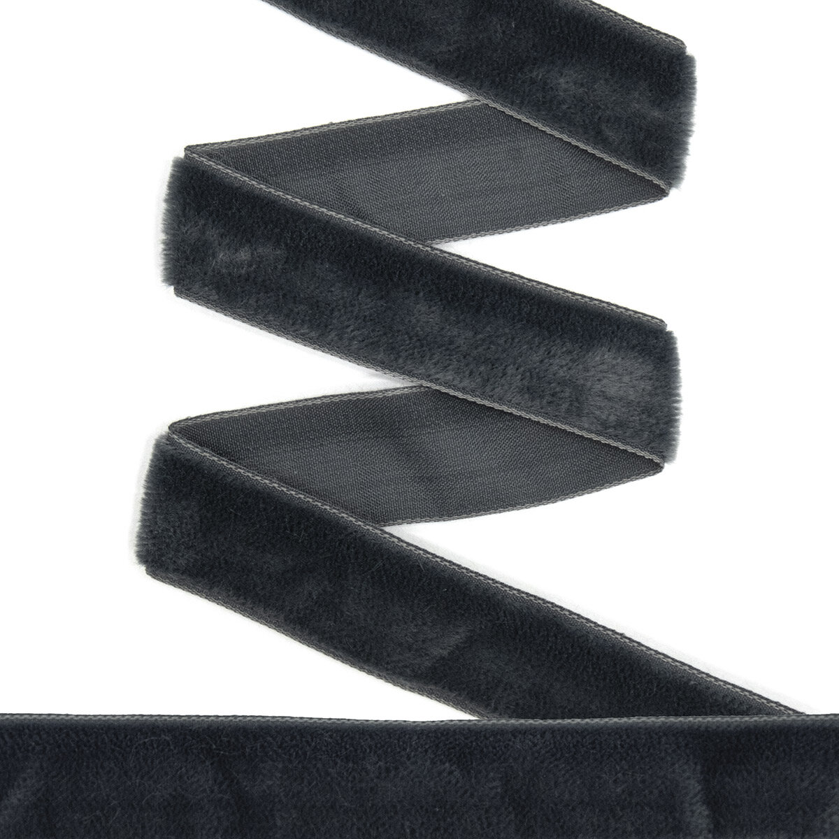 Лента бархатная 'Красная лента' 2 см*10 м, рис. 8319, С3513Г17 (61 темно-серый)