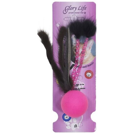 Игрушка для кошек Glory Life "Нарисуй для кота" трубочки и норка дразнилка для кошек мех норки разноцветный