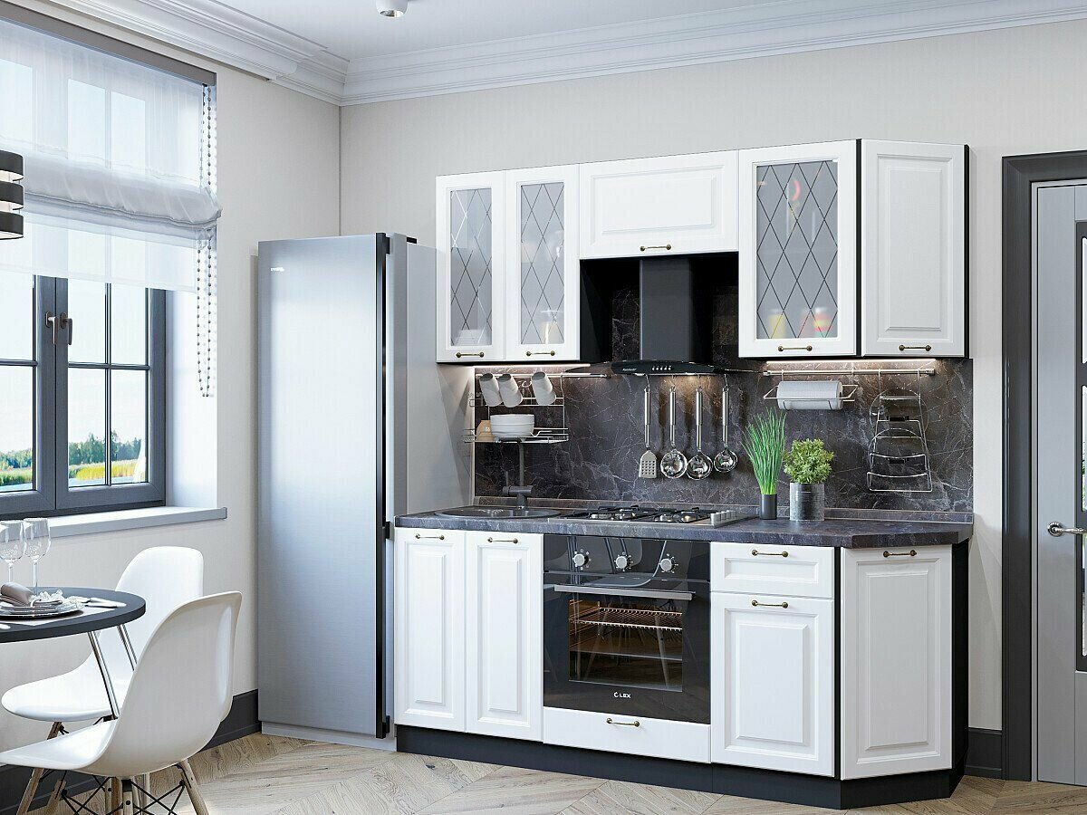 Кухонный гарнитур Ницца Белый, 1900 мм