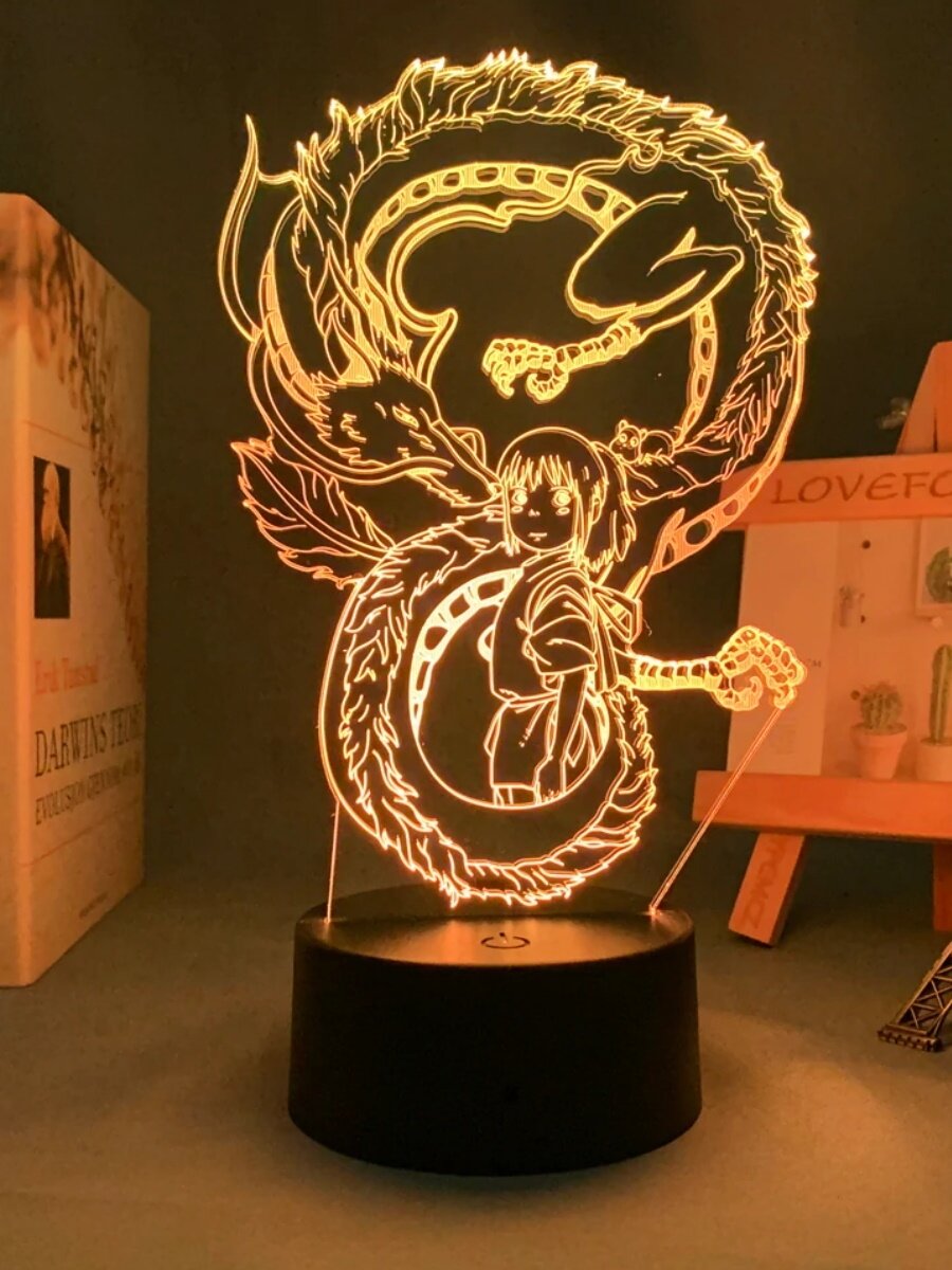 Ночник Аниме Унесенные Призраками - Anime Spirited Away. Подарок фанату аниме и манги — декор в комнату с любимыми персонажами, в стиле отаку и японской анимации.