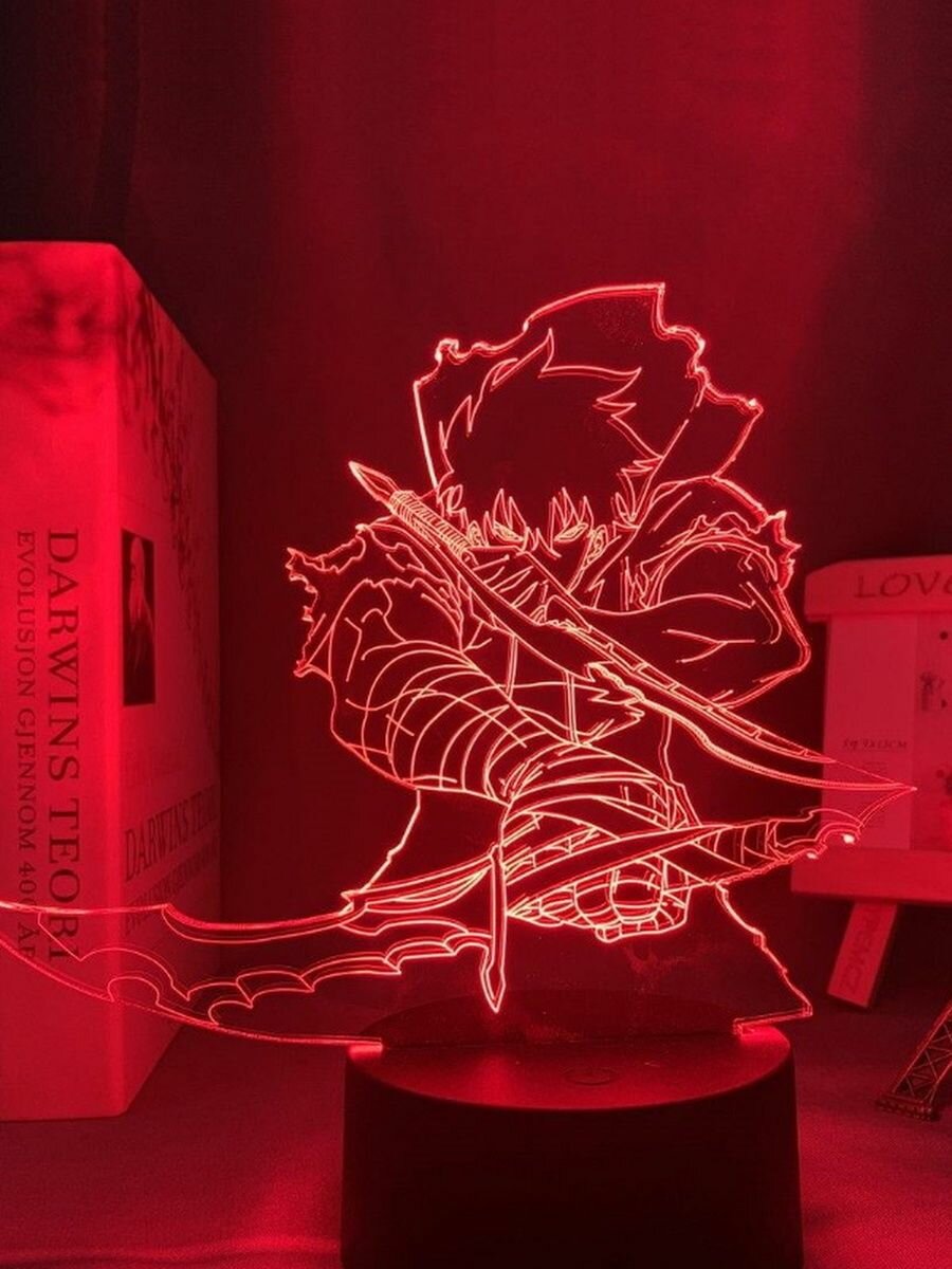 Ночник Аниме Поднятие уровня в одиночку - Anime Solo leveling, RGB, 16 Цветов, Пульт ДУ.