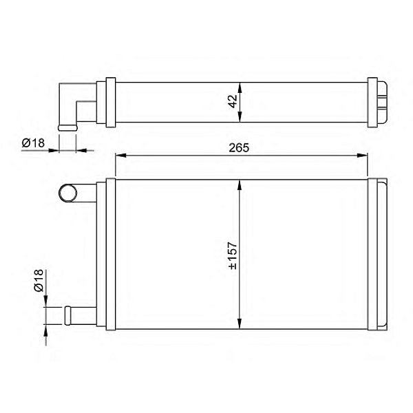 NRF 53555 (0018357601 / 0018357604 / 0028356201) радиатор печки \ mb 601 / 602 2.3-3.0d 96