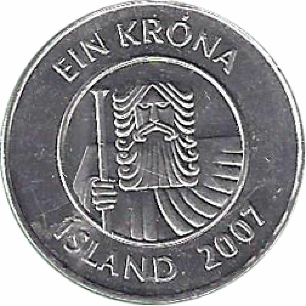 1 крона 2007 Исландия XF