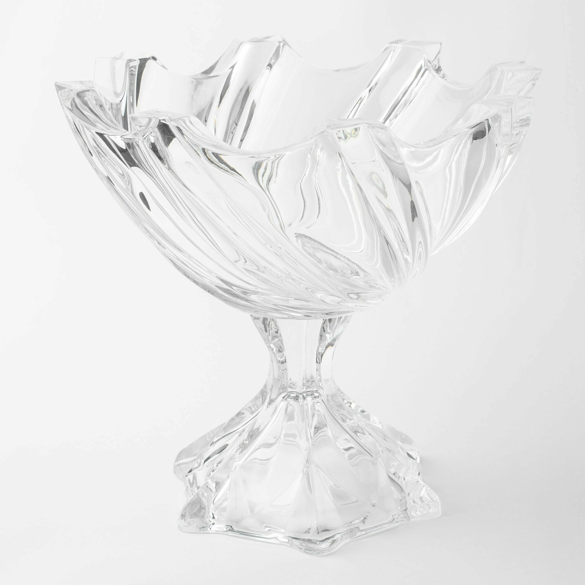 Ваза для фруктов, размер 25х23 см, на ножке, стекло Р, Torsido