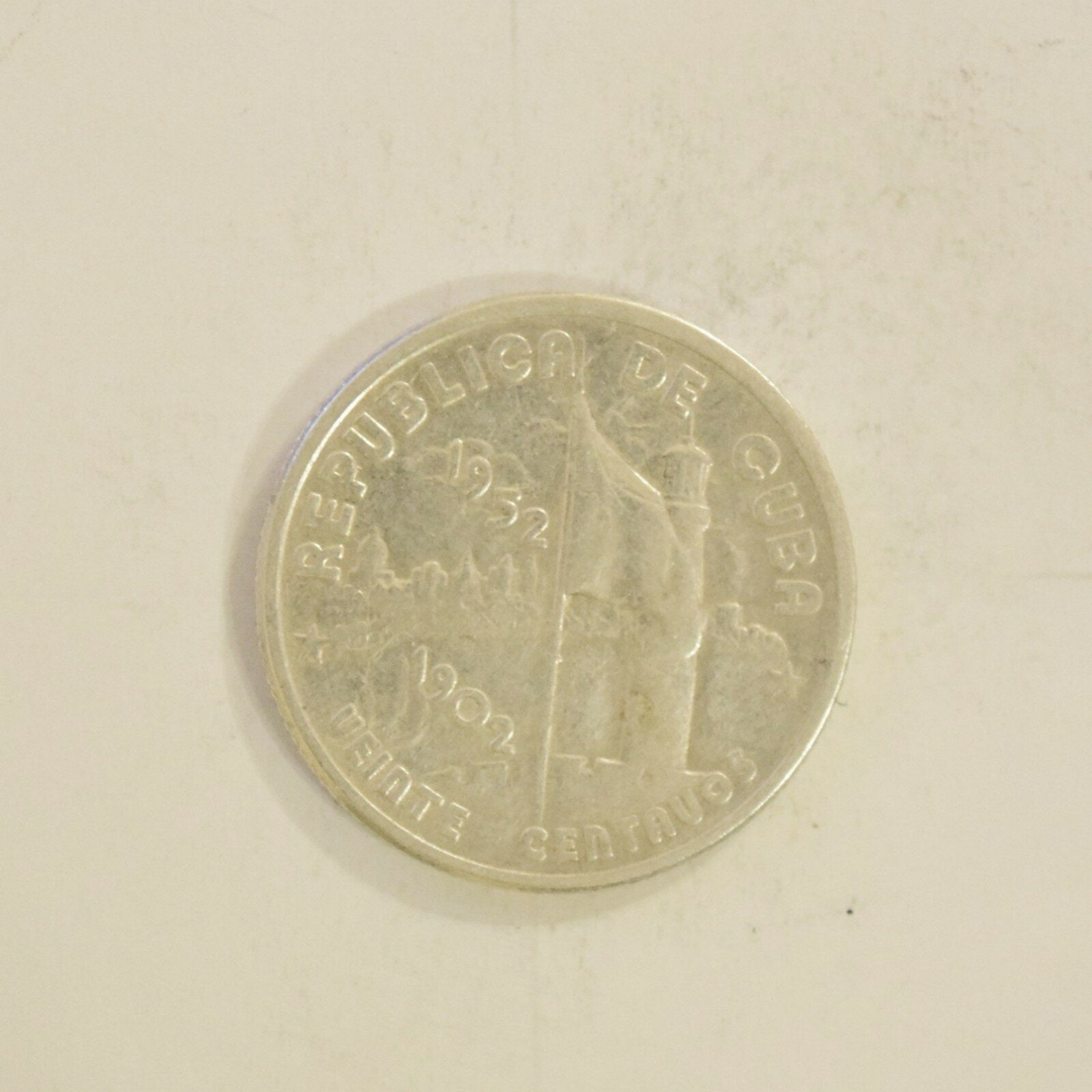 Монеты Куба 1952г. "VEINTE CENTAVOS" Регулярный выпуск VF