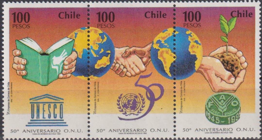 Почтовые марки Чили 1995г. "50 лет ООН" ООН MNH