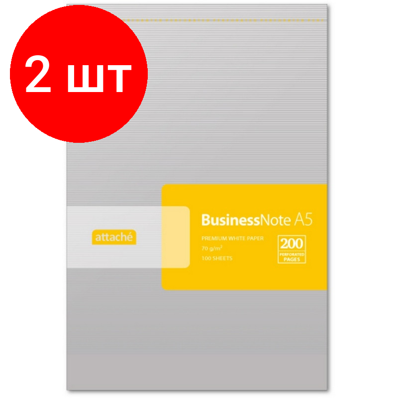 Комплект 2 штук, Блокнот микроперфорация А5 100л. склейка аттасне чистый лист