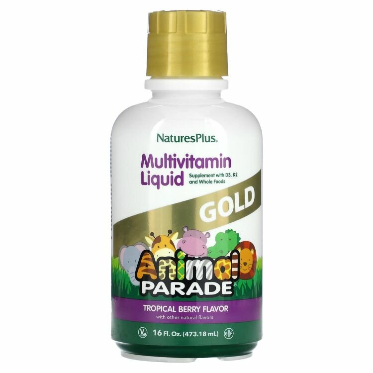 NaturesPlus Animal Parade Gold Детский жидкий мультивитамин 480 мл (16 OZ)