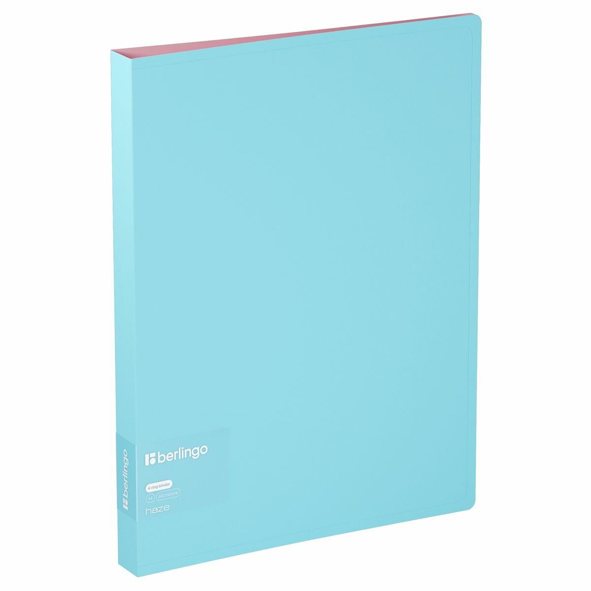 5 шт. Папка на 4 кольцах Berlingo "Haze" А4, 24мм, 600мкм, D-кольца, с внутр. карманом, голубая, софт-тач
