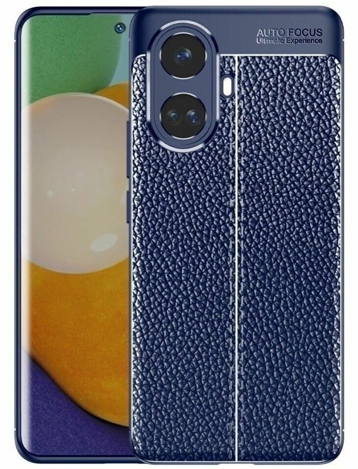 Чехол на Realme 10 Pro Plus 5G (10 Pro+ 5G) силиконовый под кожу синий