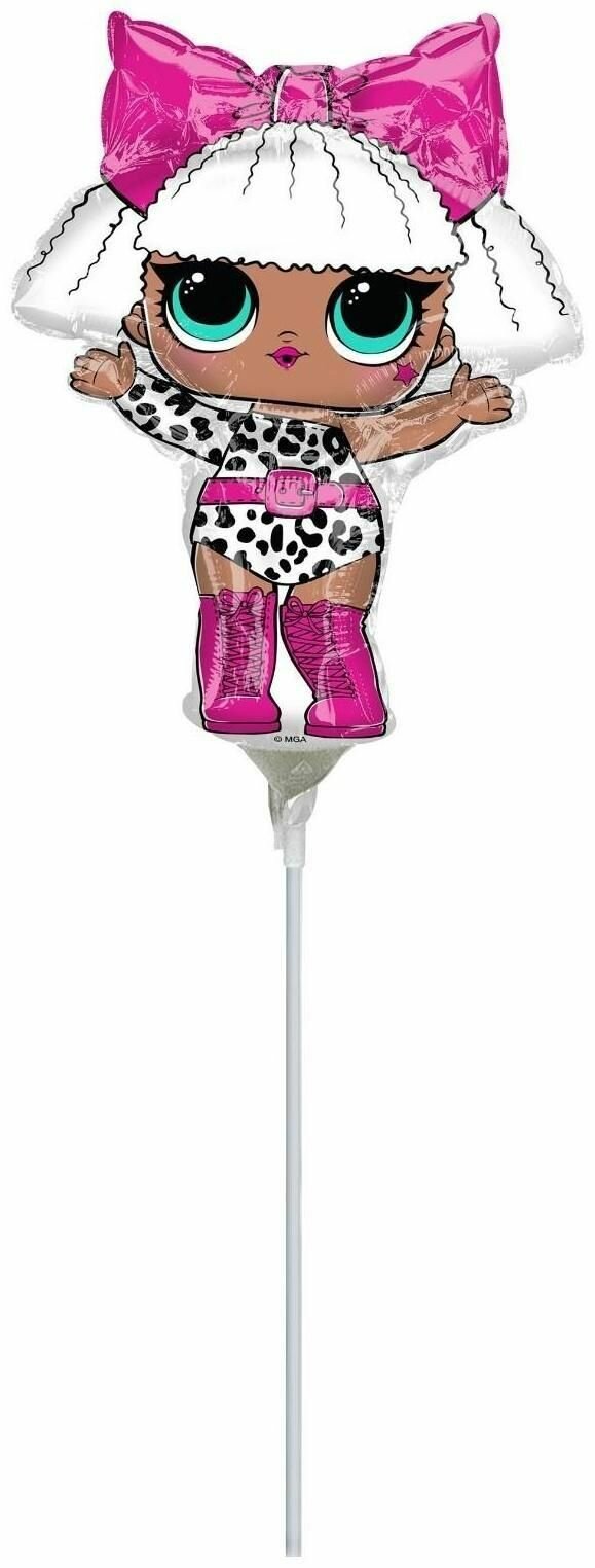 Воздушный шар фольгированный, 14", Diva, Лол, без клапана, 5 штук