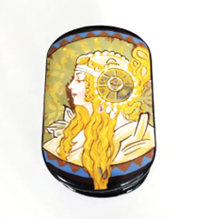 Шкатулка «Альфонс Муха » п. Федоскино