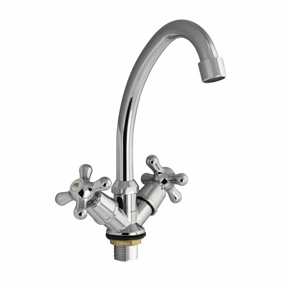 МайФайр - Смеситель кухонный металлокерамика ручка крест