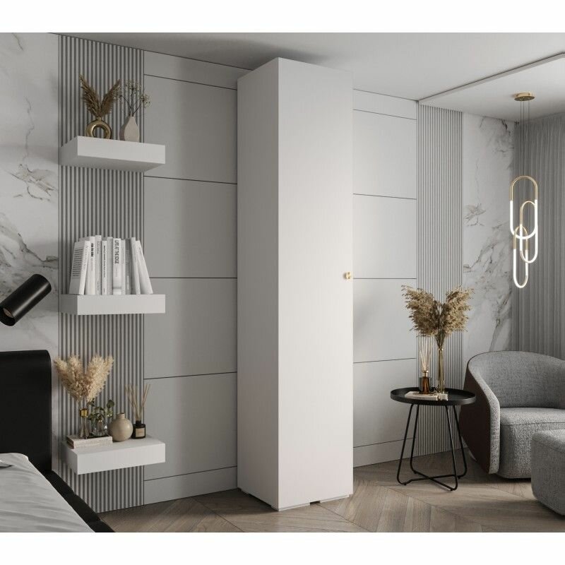 Шкаф распашной Люксор-1 Белый для одежды однодверный 50*236*47