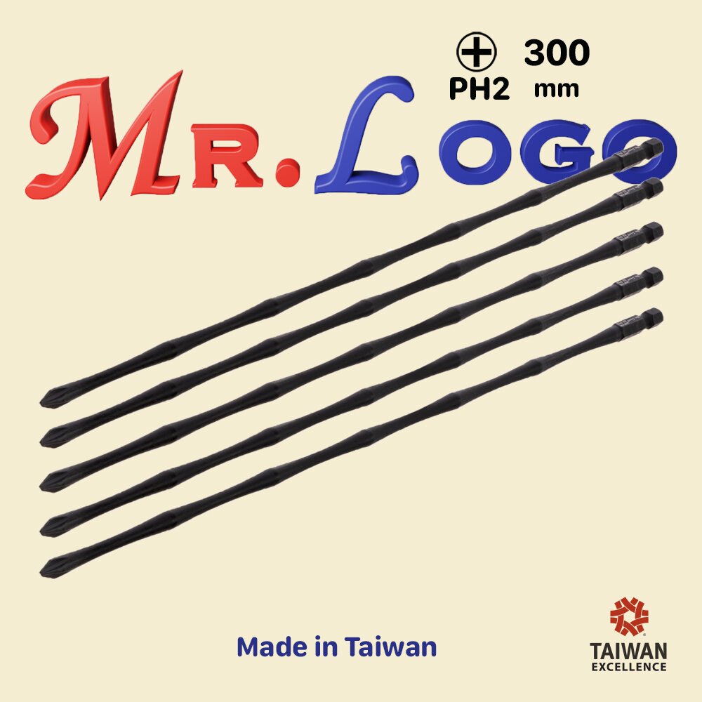 Бита для шуруповерта магнитная торсионная PH2 x 300 мм Mr.Logo Сталь - Японская S2