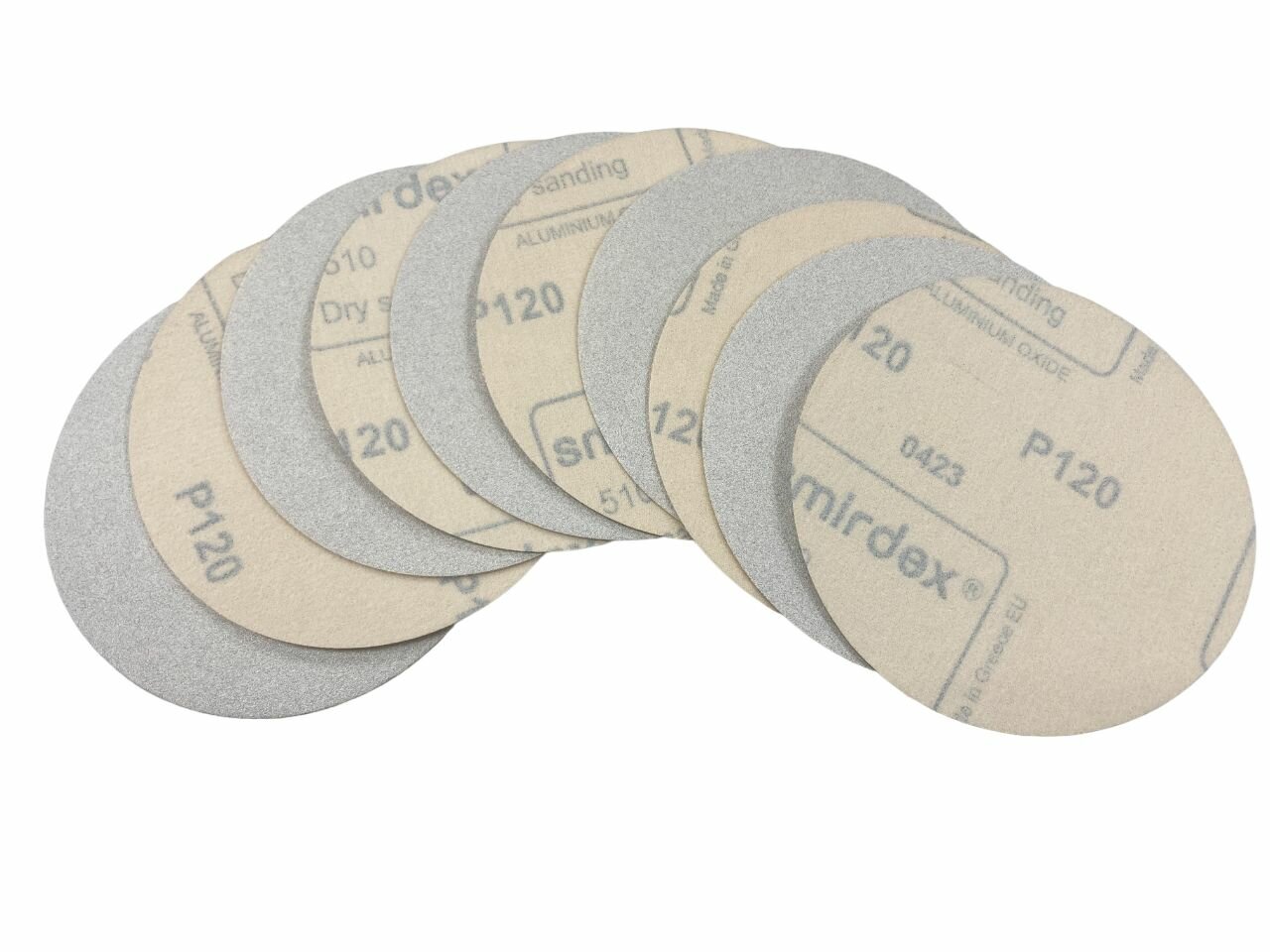 Круг шлифовальный Smirdex 510 White Line, 125 мм, без отверстий, оксид алюминия P120 (10 шт.)