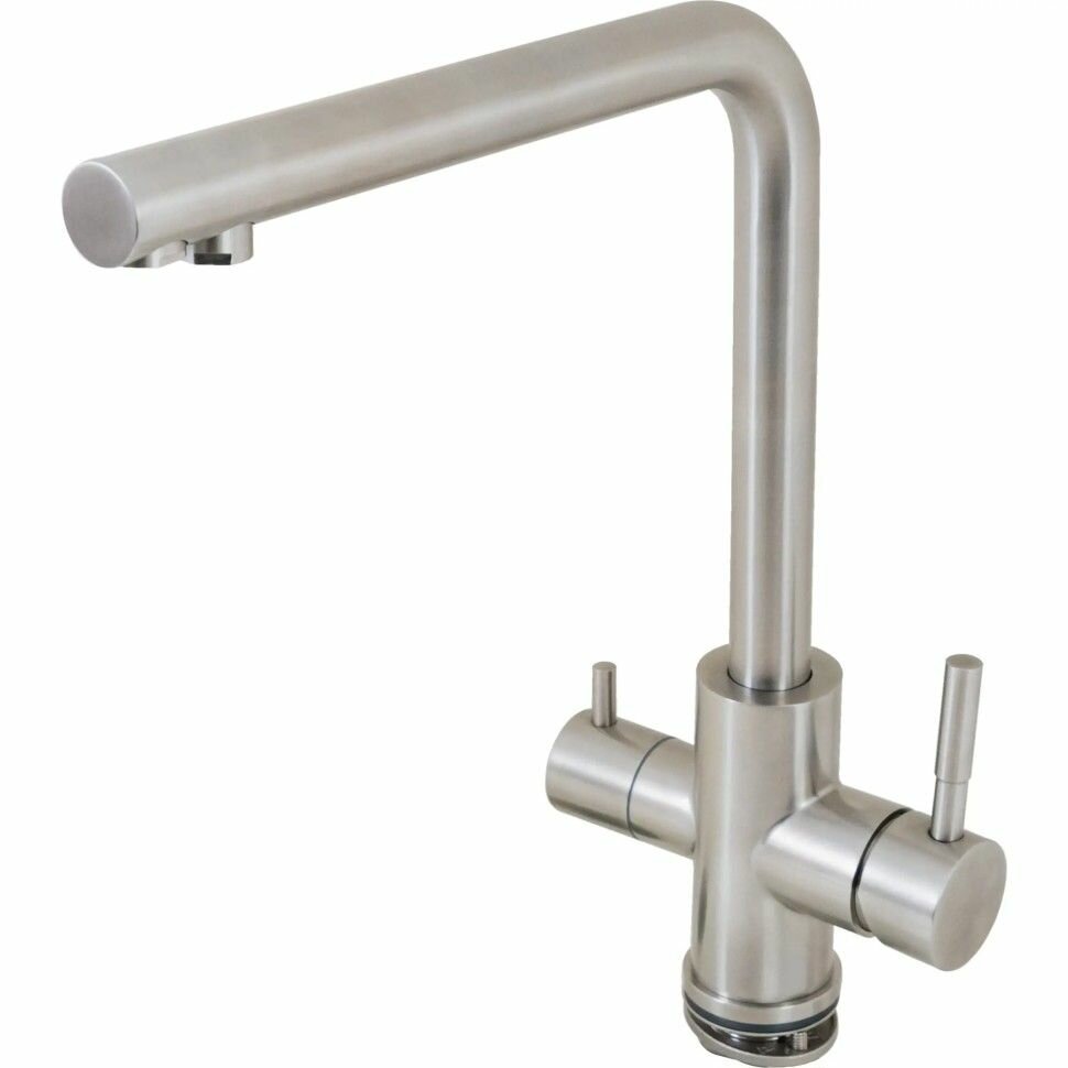 Смеситель для кухни Paini Norda NRPW6433VEB90 с подводом фильтра питьевой воды, брашированный никель