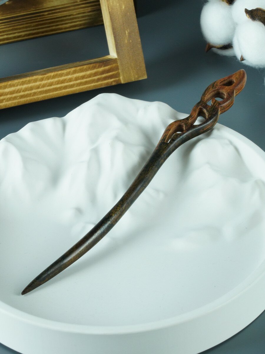 Китайская палочка, шпилька для волос. Из дерева, сандаловая 17 см.