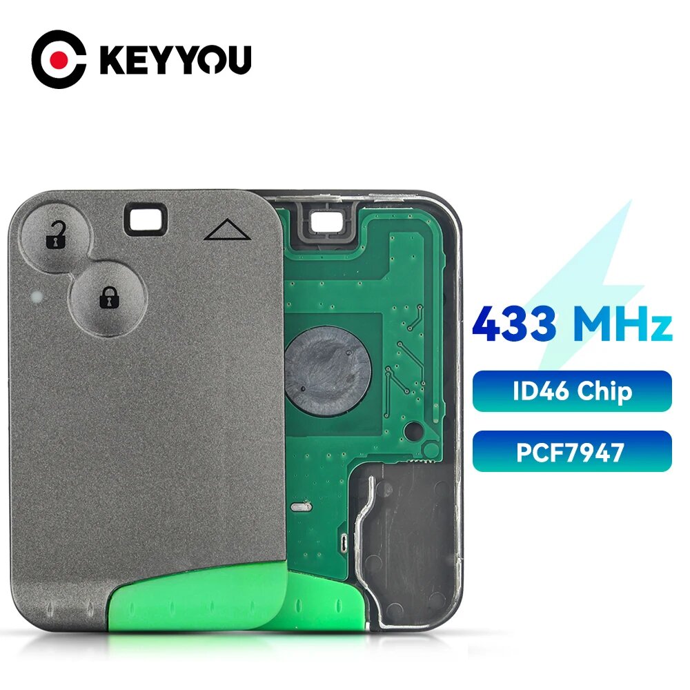 KEYYOU 2-кнопочный дистанционный автомобильный ключ для Renault Laguna Espace Velsatis 2001-2006 Auto ID46 PCF7947 чип-брелок смарт-карта бесключевой доступ