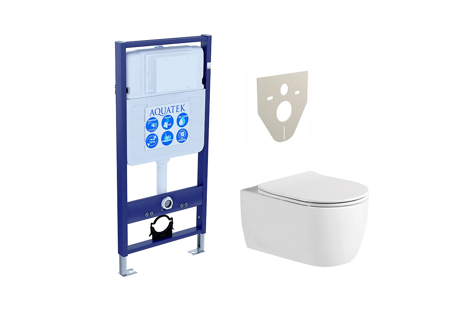 Комплект инстялляции с унитазом AQUATEK европа NEW