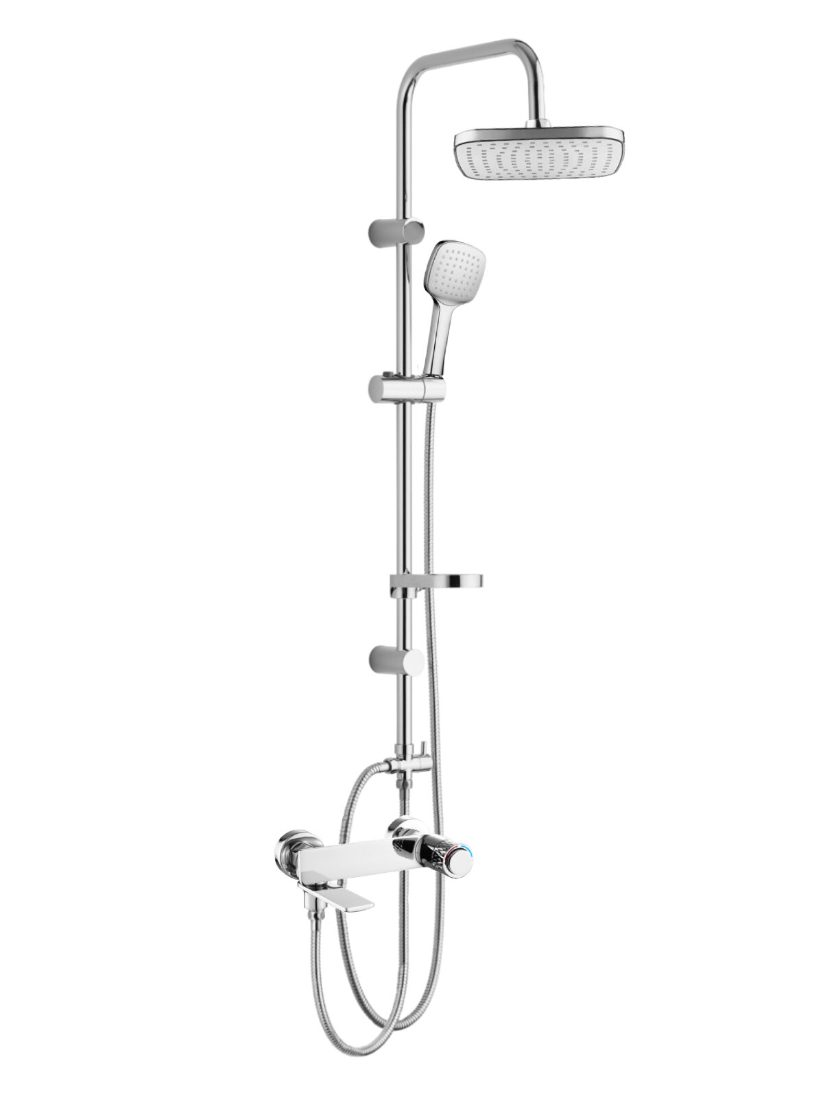 Душевая система с кнопочным смесителем для ванны/душа Orange PUSH M01-914cr, хром