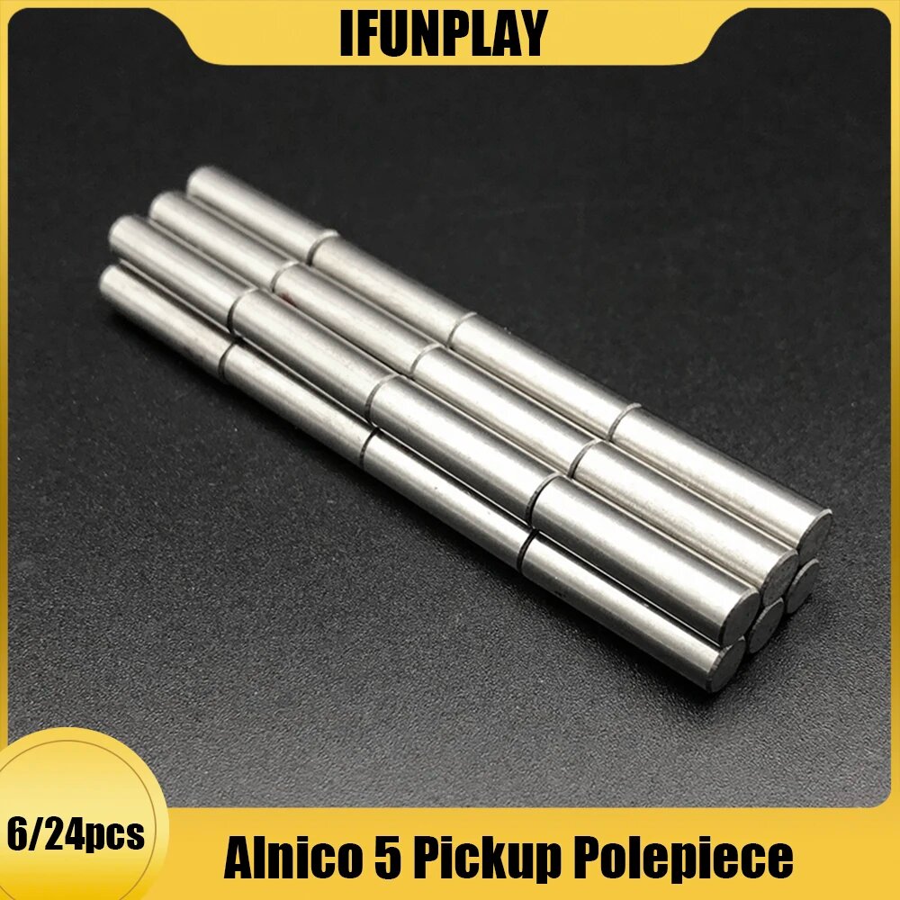 IFUNPLAY хамбакер гитарный Alnico 5, серебряный, 18mm 24pcs
