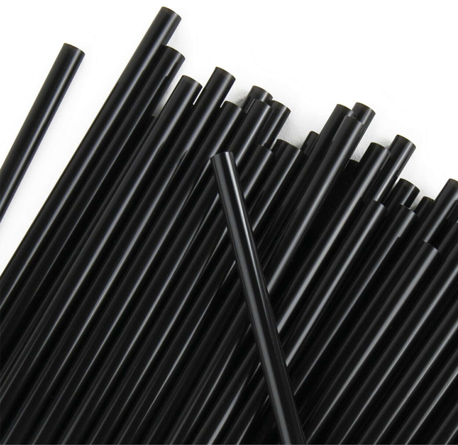 Трубочки для коктейлей прямые IceColor, пластиковые, 5 х 250 мм, черные, 100 штук