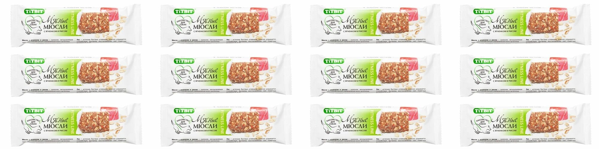 Titbit Лакомство для собак, Мюсли Fitness с Ягненком и рисом, 40 гр, 12 уп.