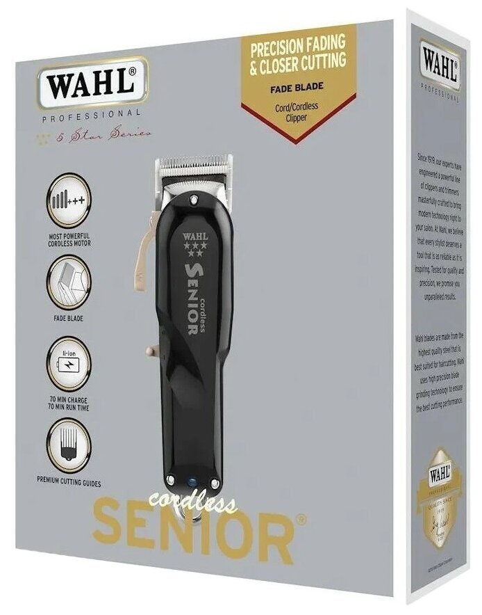 Машинка для стрижки Wahl Cordless Senior 8504-2316Н AM, черный