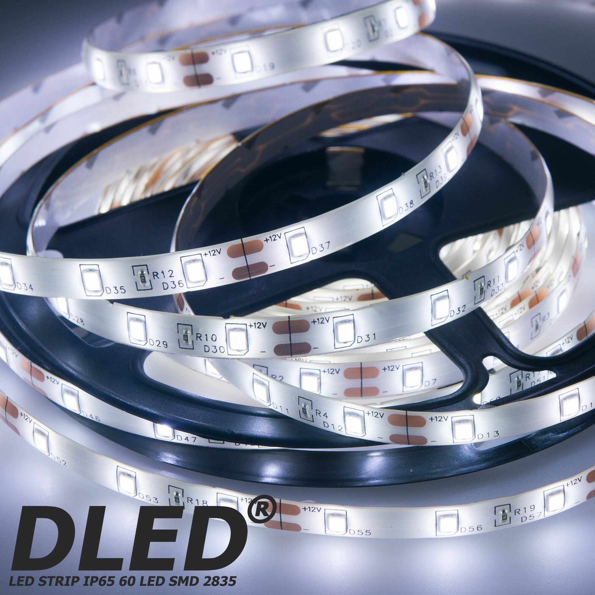 2 шт. Комплект 5 метров влагозащищенной светодиодной лентой SMD 2835 (60 LED IP65 Белая 6500K) с блоком питания