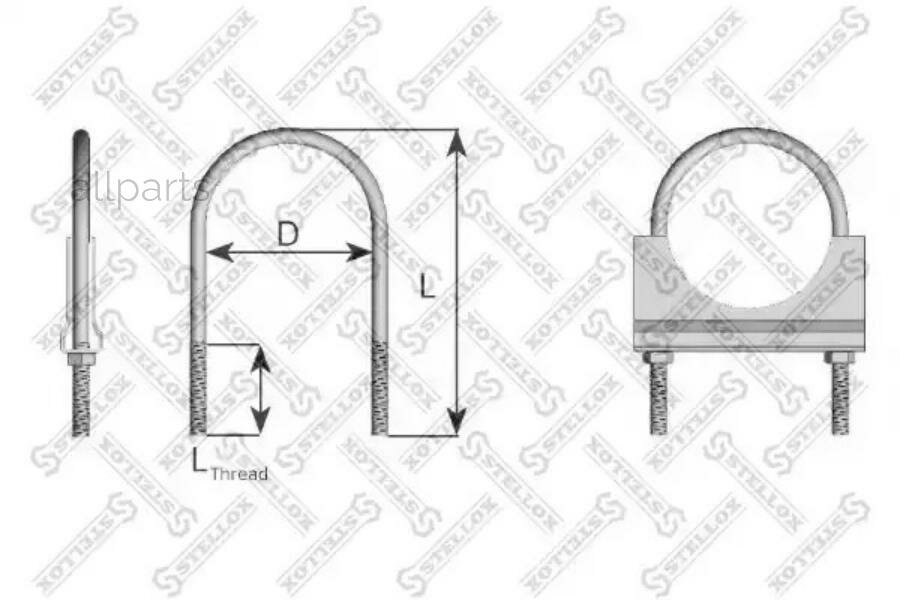 STELLOX 8201060SX хомут глушителя! (м) d=120/M10\DAF F800-3600/65/75/85/95CF