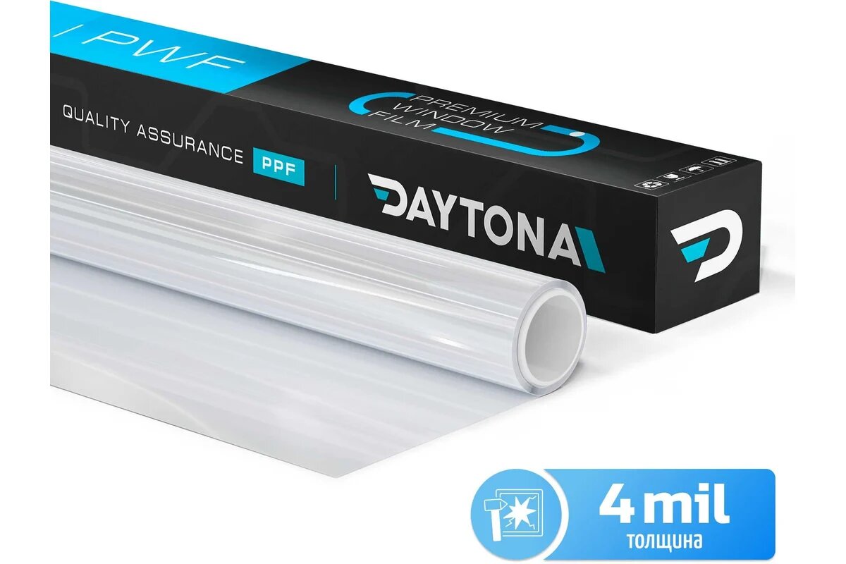 Daytona Защитная бронированная пленка на окна прозрачная 4 mil (9м х 0.75м) . MP1207075090