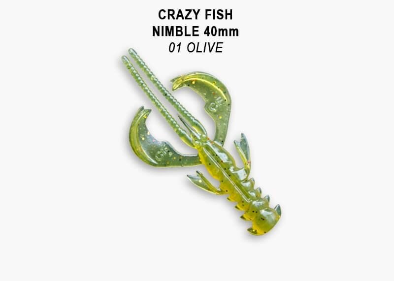 Силиконовые приманки Crazy Fish Nimble 1.6" 49-40-1-6 кальмар