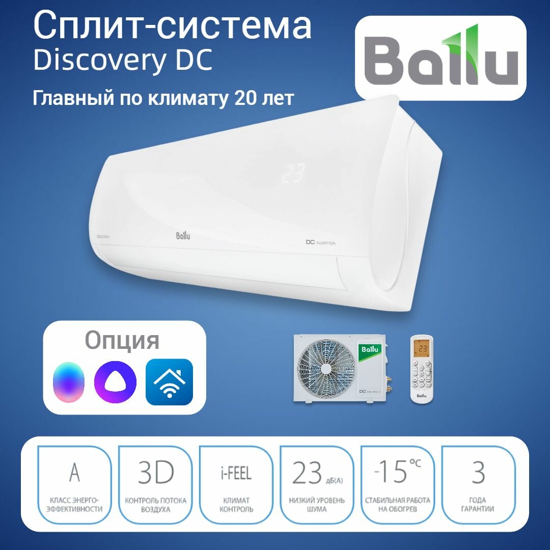 Кондиционер инверторный Ballu BSVI-07HN8 (Настенная сплит-система)
