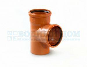 Канал. Тройник 110х90гр наружная (рыжая)