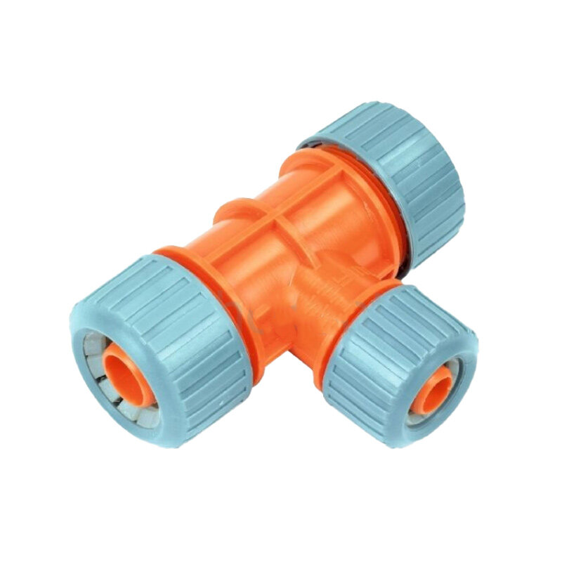 Тройник-муфта для шланга 3/4"-1/2"-3/4" пластиковый - для организации системы полива на вашем участке и обеспечит комфорт и эффективность использования.