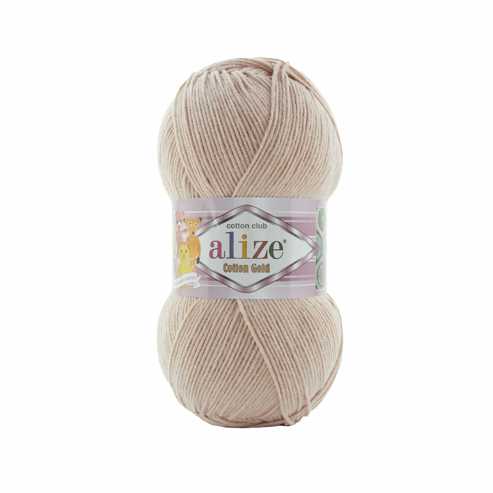 Пряжа Хлопок голд (Cotton gold) упаковка 5 мотков 100 г, 330 м. 55% хлопок 45% акрил цвет 314 бежевый