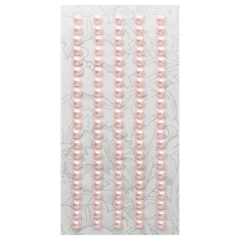 Декоративные стразы-наклейки 7704131-Z4 Жемчуг цвет розовый 5 мм, цена за 1 уп.