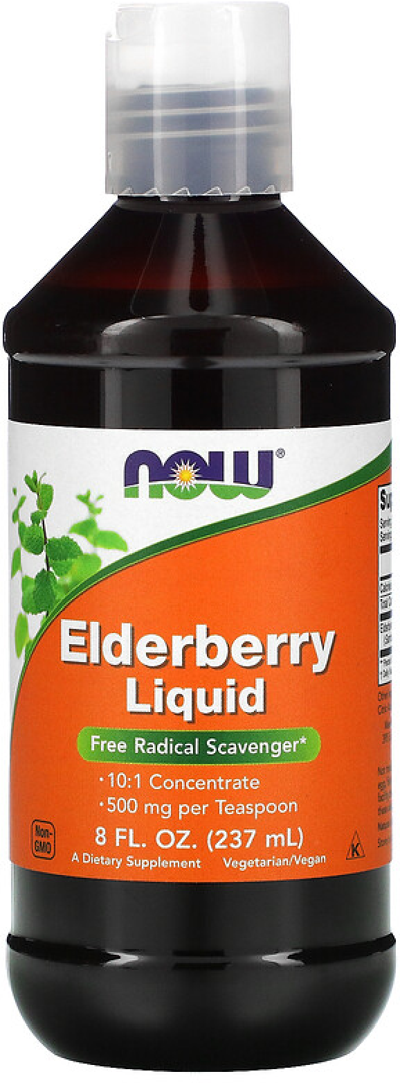 NOW Foods, Elderberry Liquid, бузина жидкая, 500 мг, 237 мл (8 жидк. унций)