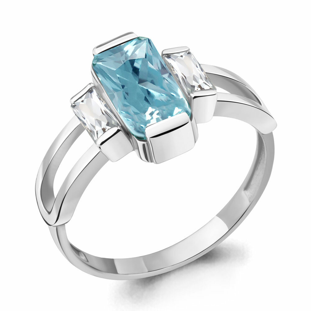 Кольцо, серебро, 925 проба, родирование, турмалин, фианит