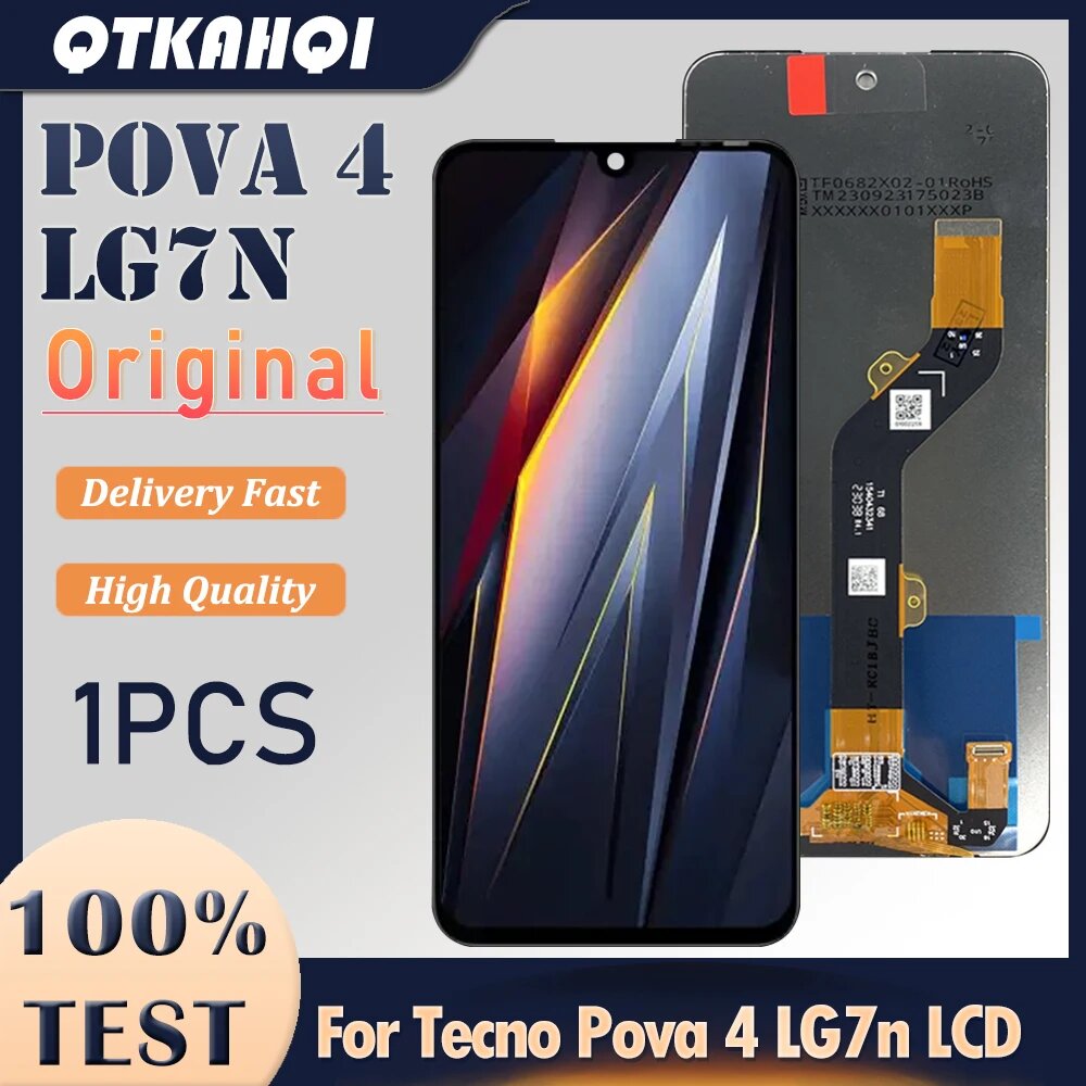ЖК-дисплей 6,82 дюйма для Tecno Pova 4 LG7n, оригинальный дисплей для Tecno Pova4, запасные части для ЖК-дисплея