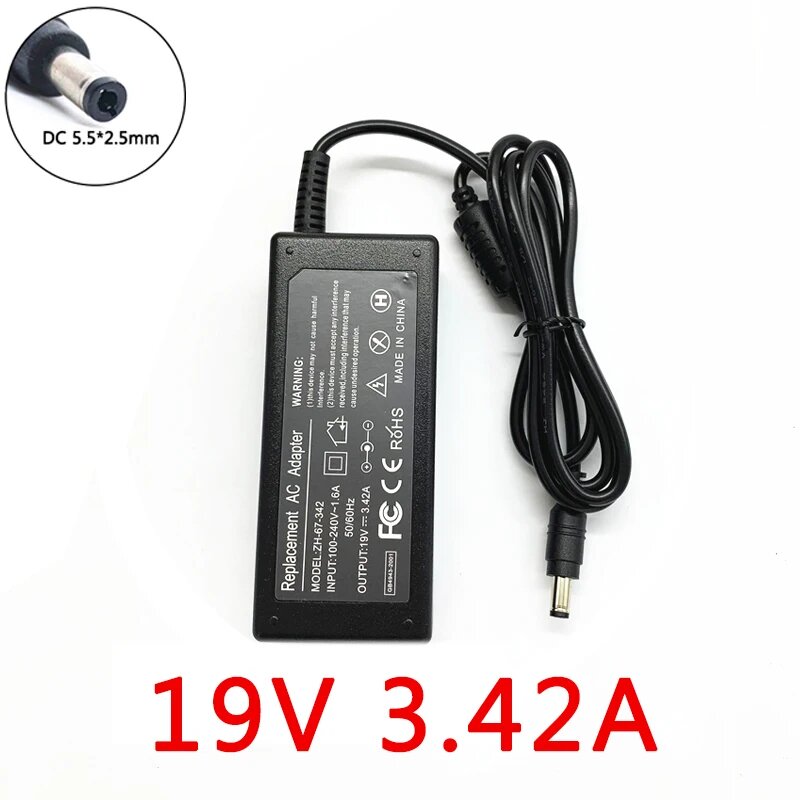 Адаптер для ноутбука Lincoiah 19V 3.42A черный EU Plug