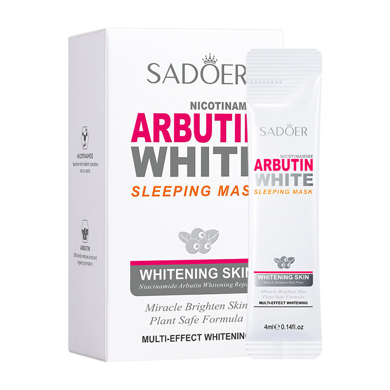 Осветляющая ночная маска для лица с арбутином Sadoer Nicotinamide Arbutin White Sleeping 20x4ml Mask