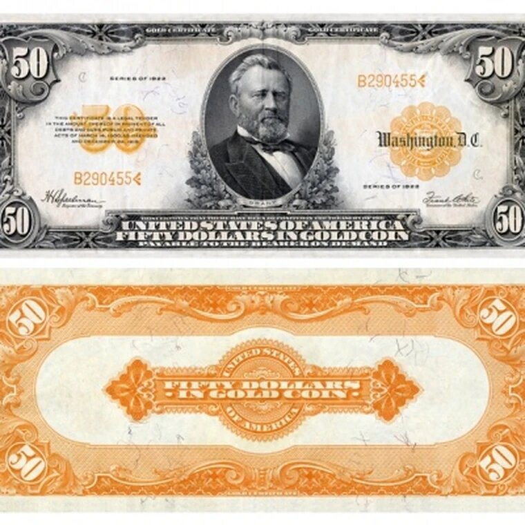 50 долларов 1922 США, сувенирная копия, банкноты и купюры редкие коллекционные