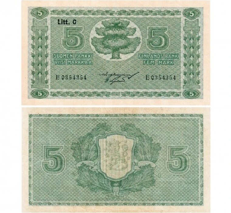 5 марок 1922 года Финляндия, сувенирная копия, банкноты и купюры редкие коллекционные